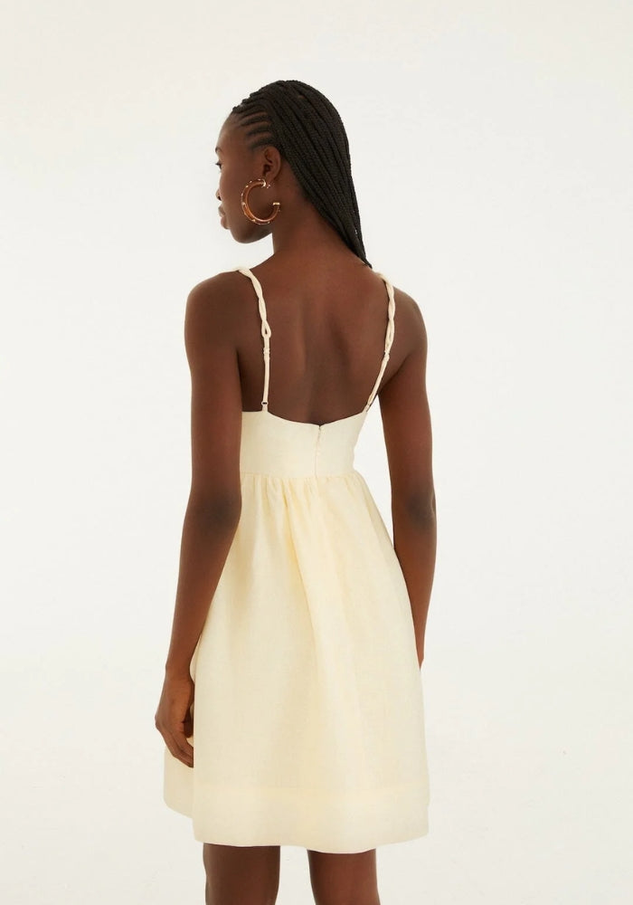 FARM RIO Off-White Coconut Tree Embroidered Mini Dress – White Bohemian